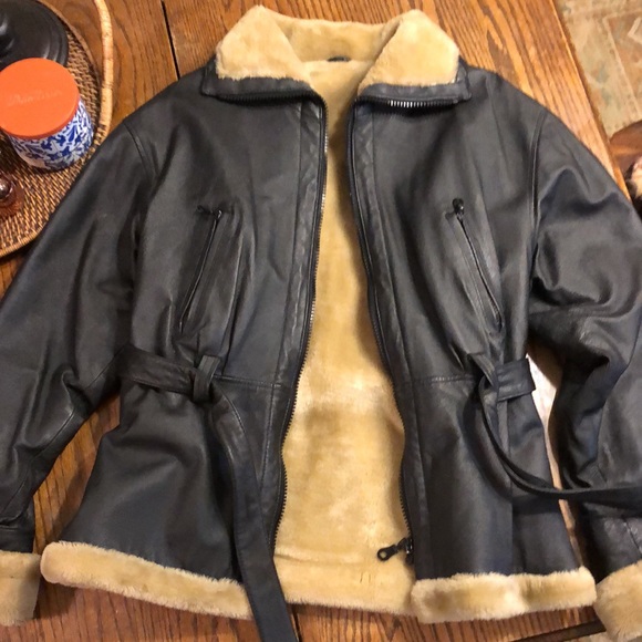 Wilda | Jackets & Coats | Vintage Wilda Black Leather Jacket With ...